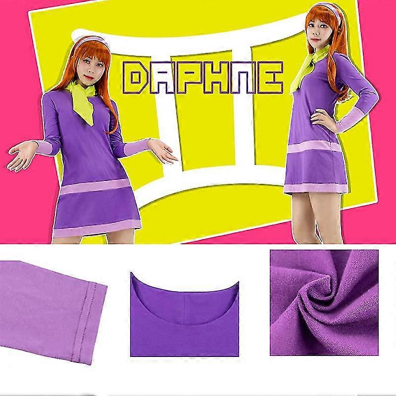 Dazcos Daphne Cosplay Costume Daphne Purple Dress Women Halloween ...