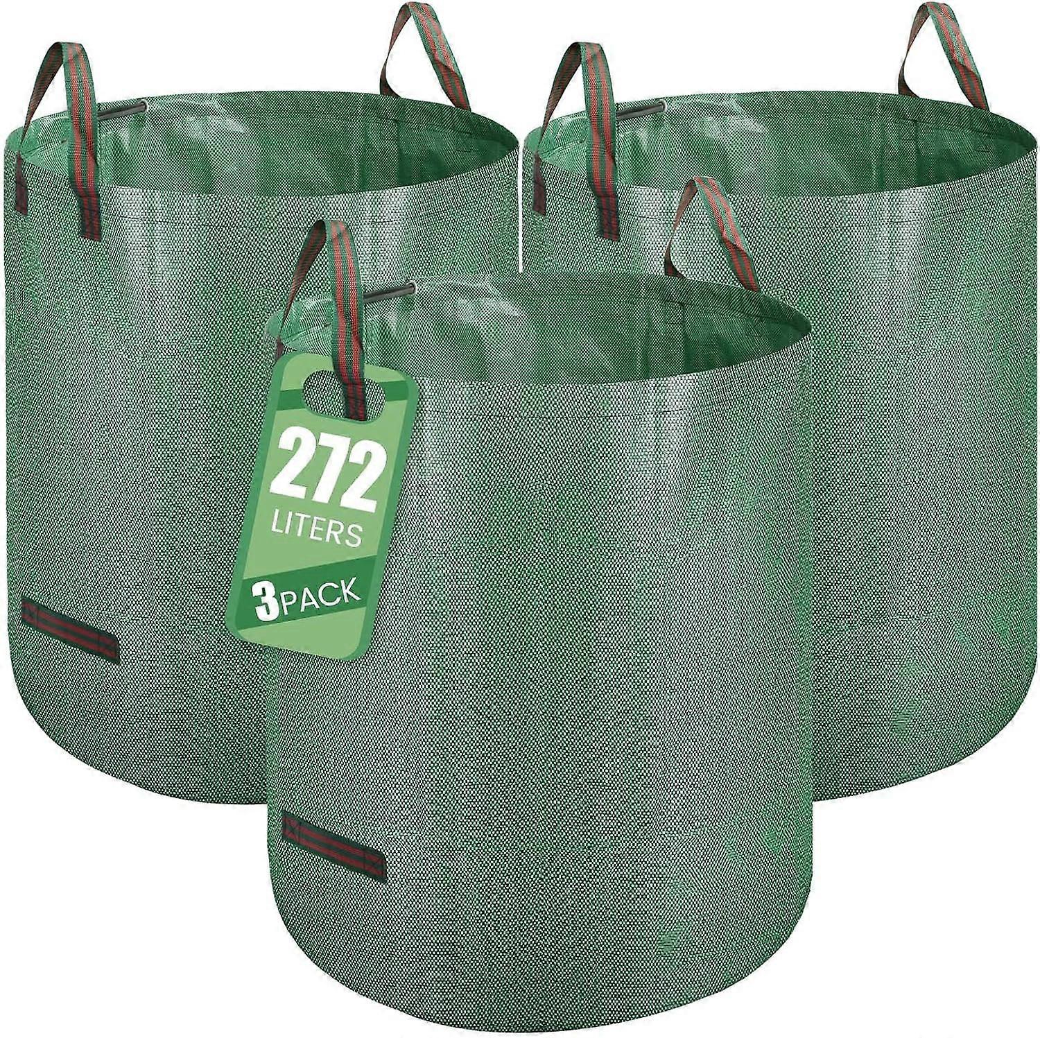 Gardening Waste Bag, Green Waste Bag, 3 x 272L Self-Supporting, Big Bag ...
