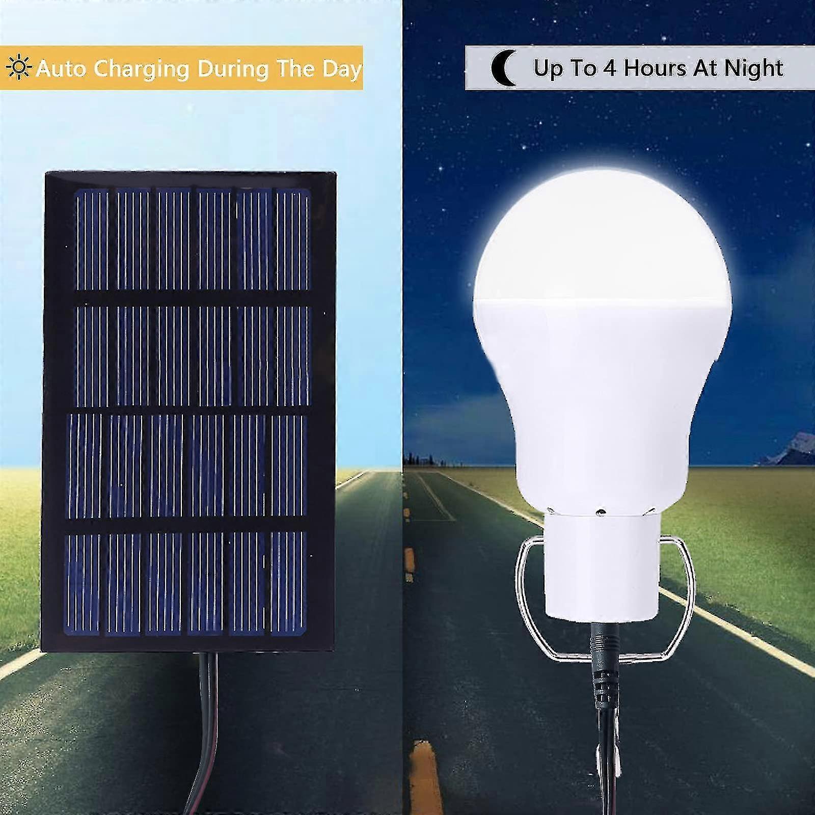 Solar Powered Shed Led Light Bulb, 2 Pack Portable Usb Charge Lantern ...