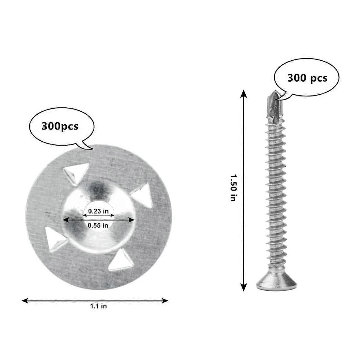 300Pcs Foam Board Fasteners Washers for Installation of Foam Board ...