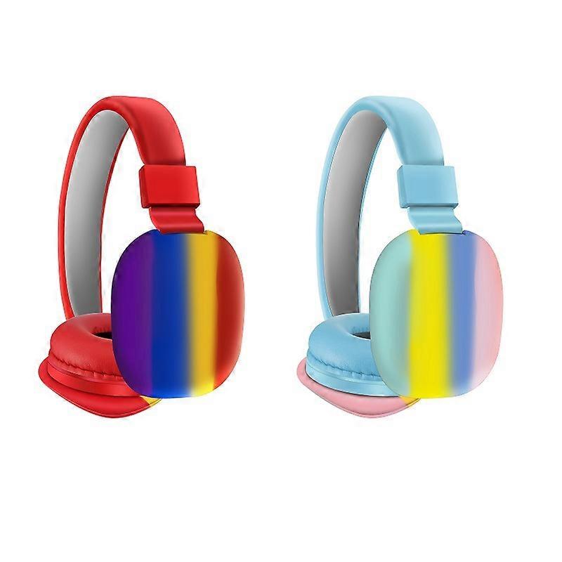 Kids Wireless Headphone on ear,Colorful rainbow color ,Foldable Headset ...