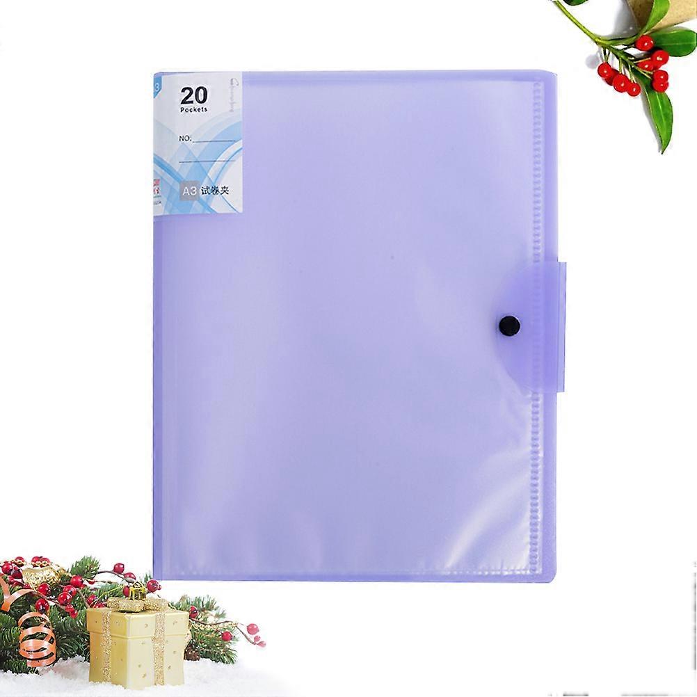 20 Pages Transparent File Folder Examination Paper Storage Clip for A3 ...