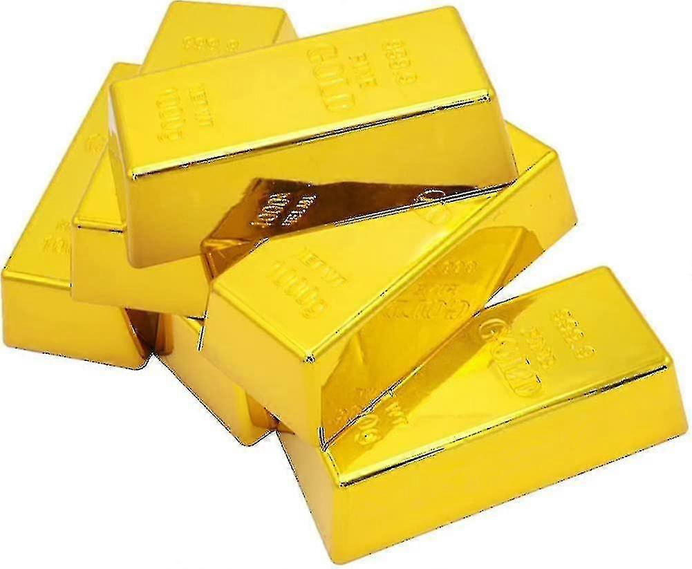2pcs Fake Gold Bar Fake Golden Brick Replica Decorations Realistic Gold ...