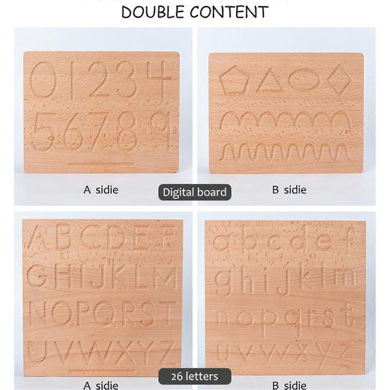 Wooden Alphabet Number Tracing Board Writing Practice Learning Board ...