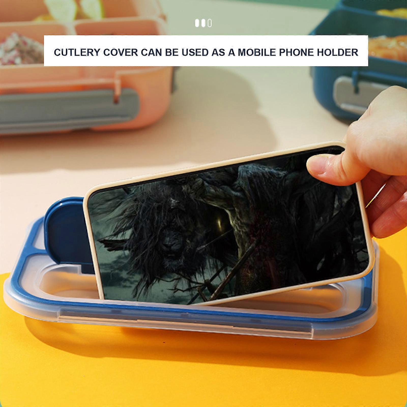 Bento Box Lunch Containers For Adults With Cutlery 1300ml 4 Compartment ...