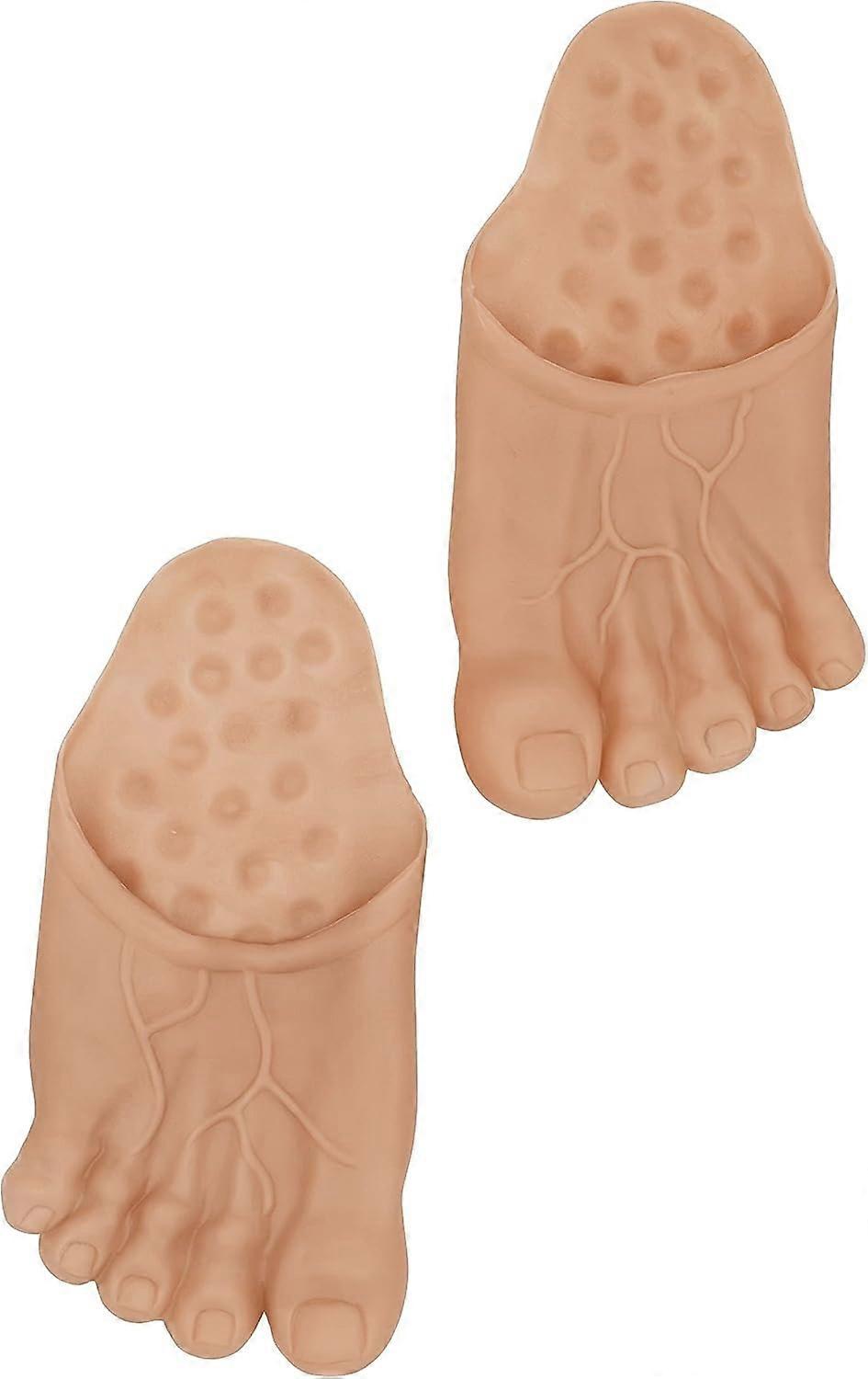 Jumbo Big Foot Shoe Covers - Funny Bare Feet Slippers Caveman Monster ...