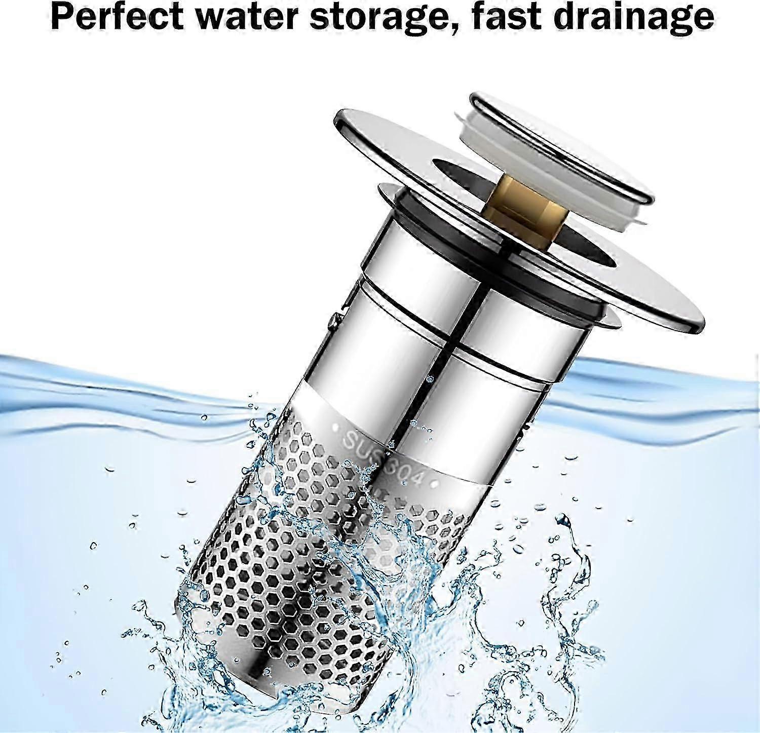 Sink Plug for 33-40mm drain, universal sink drain fitting pop-up ...