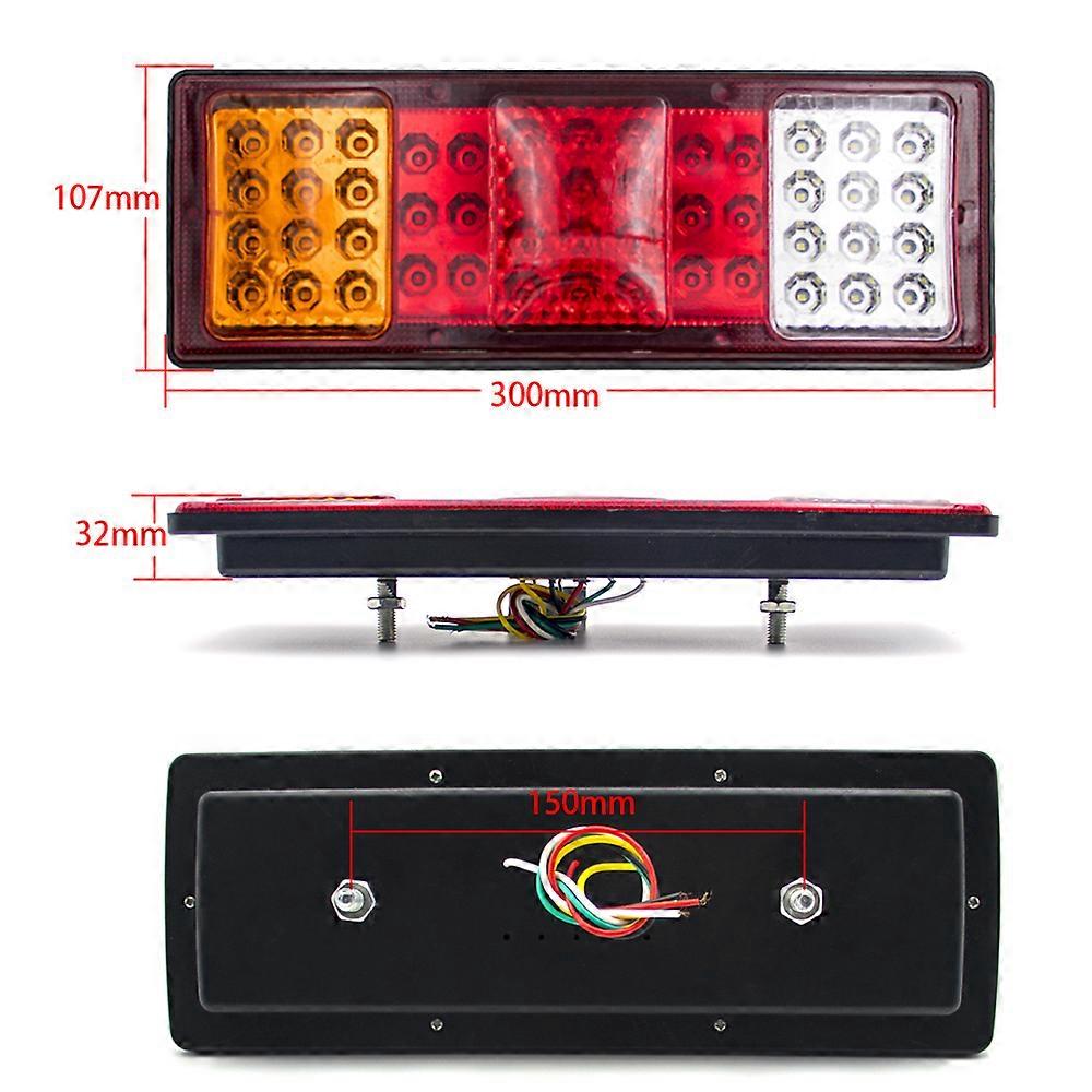 Pair 24V 48 LED Trailer Truck Tail Car Light Brake Stop Rear Turn ...