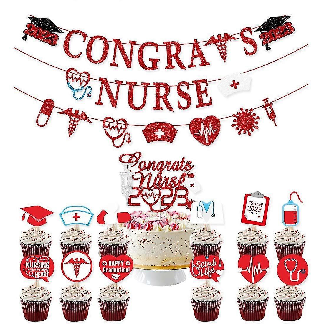 Nurse Graduation Party Decoration Nurses' Day Congrats Nurse Banner ...