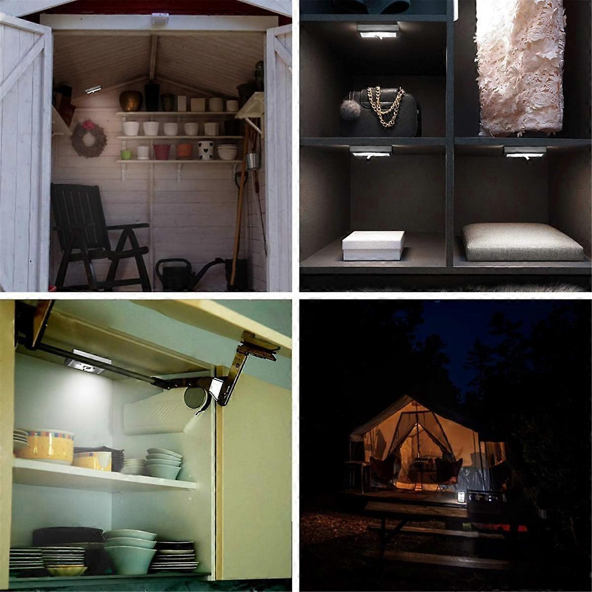 4pack Closet Light, Battery Operated Tap Light, Super Bright Switch ...