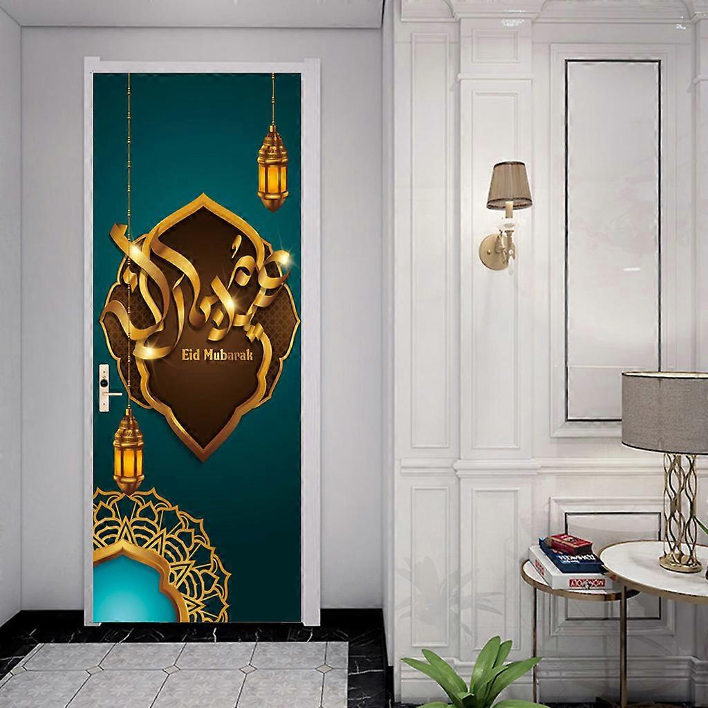 Eid Mubarak Ramadan Decoration PVC Wallpaper 3D Door Sticker Muslim ...