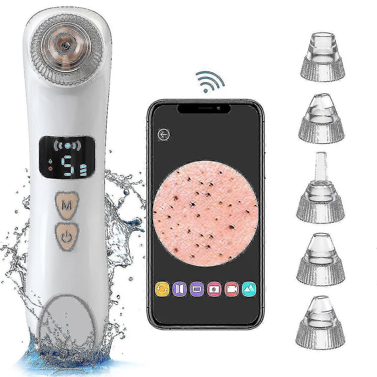 Blackhead Remover Vacuum, Face Suction Pore Cleanser, Pore Vacuum With Camera, 5 Suction Power 6 ...