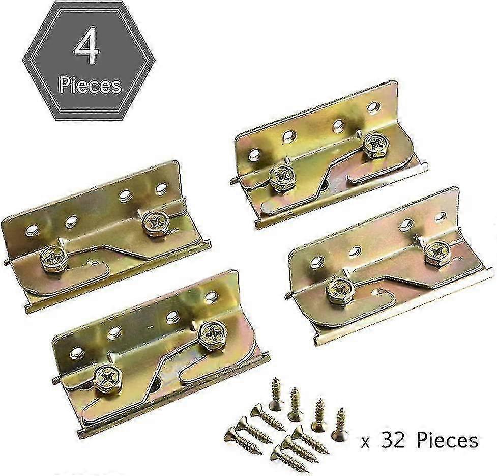 Bed Hinge, 4 Pieces Bed Rail Bracket, Heavy Duty Bed Hinge, Furniture ...