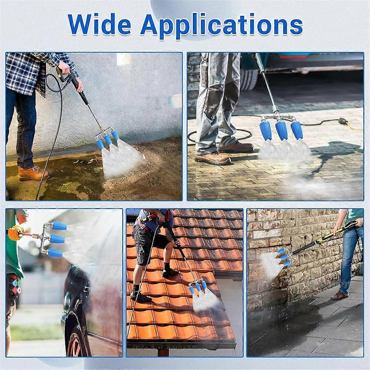 Triple Turbo Nozzle Pressure Washer, 360 Rotating Turbo Nozzle with 1 ...