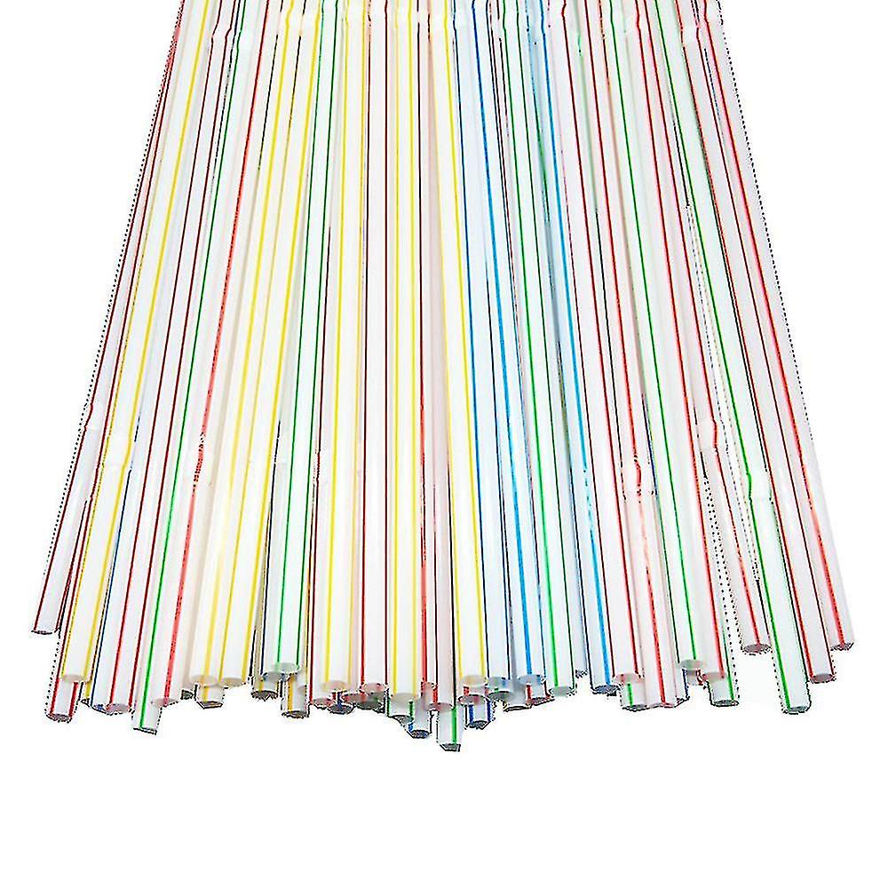 100/400 Pcs Disposable Elbow Plastic Straws Striped Bendable Cocktail ...