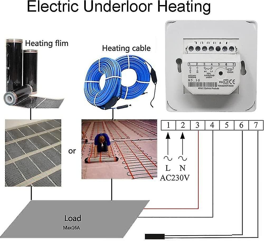 Manual Underfloor Heating Thermostats 220v 16a, Electric Underfloor ...