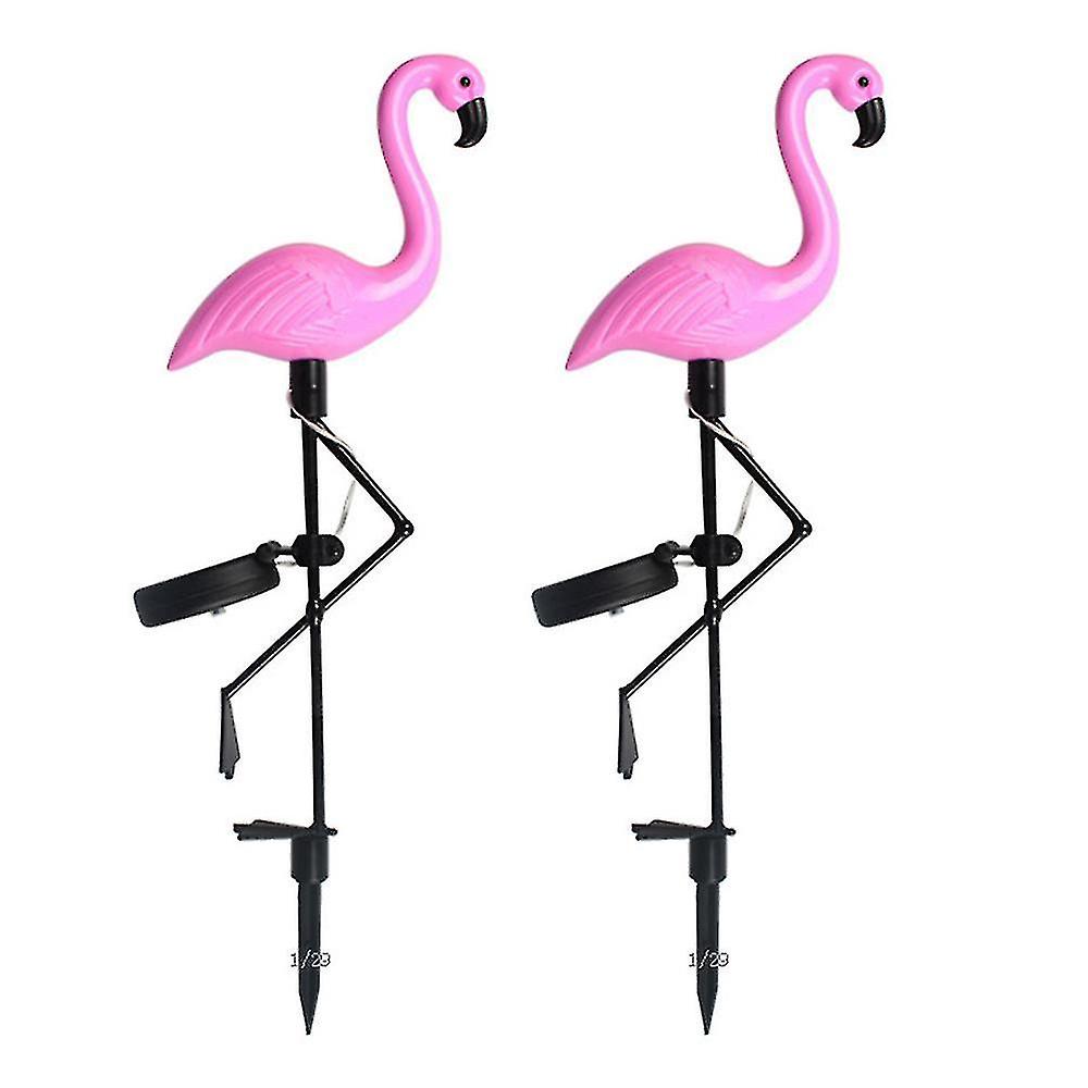 2 Pack Pink Flamingo Solar Outdoor Led Lawn Lights Decorative Pile ...