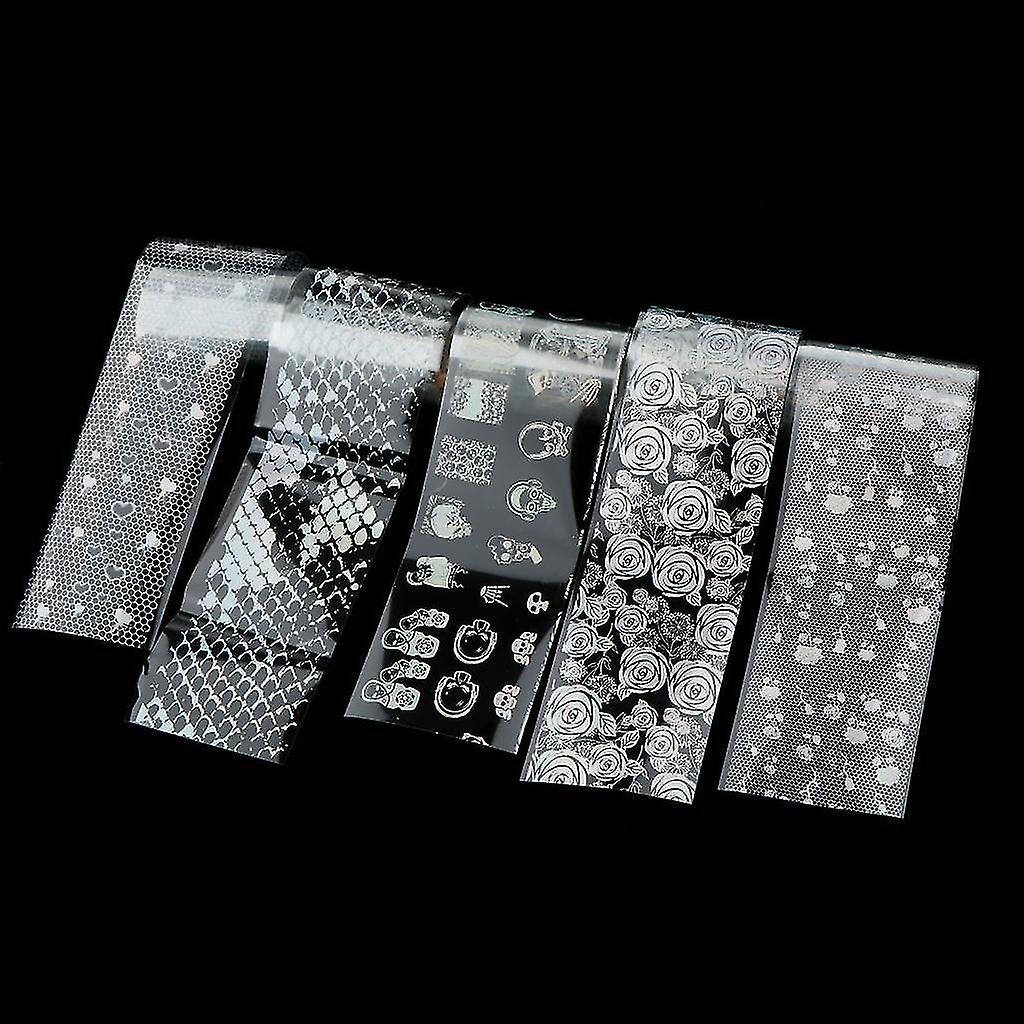 10pcs Starry Sky Stars Flowers Nail Art Stickers Tips Wraps Foil ...