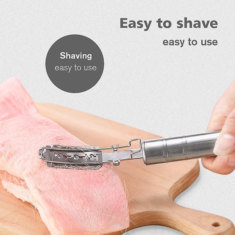 Stainless Steel Scraper Meat Hair Shaver Food Hair Removal Tool Shaving ...