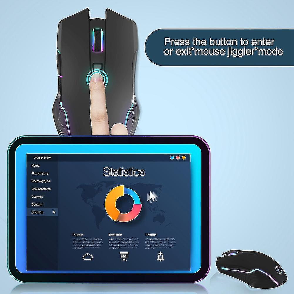 Wireless Mouse Mouse Jiggler Mouse Mover Led Rechargeable 2.4g Mause ...