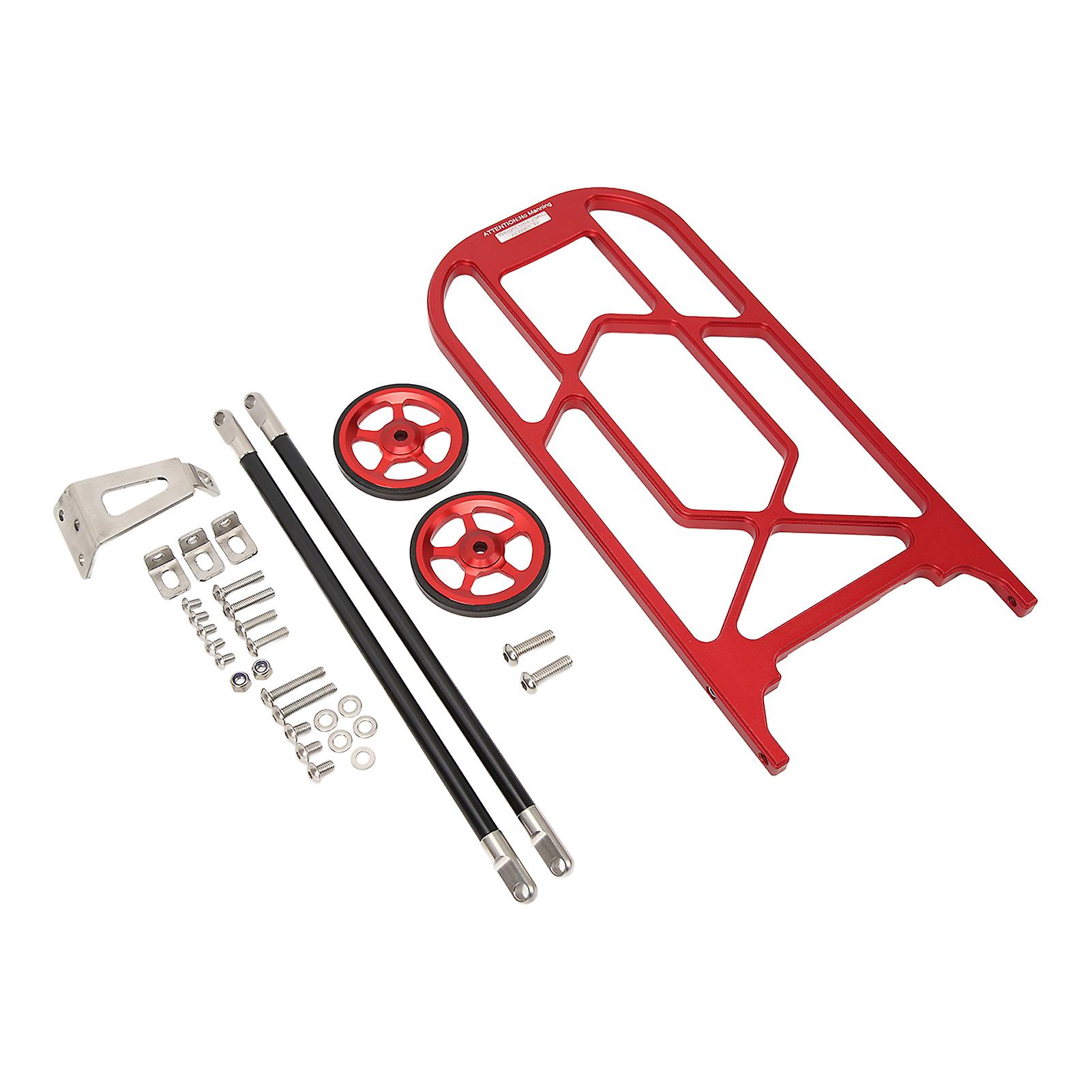 Red High Strength Aluminum Alloy Folding Bike Rear Rack with Wheels for ...