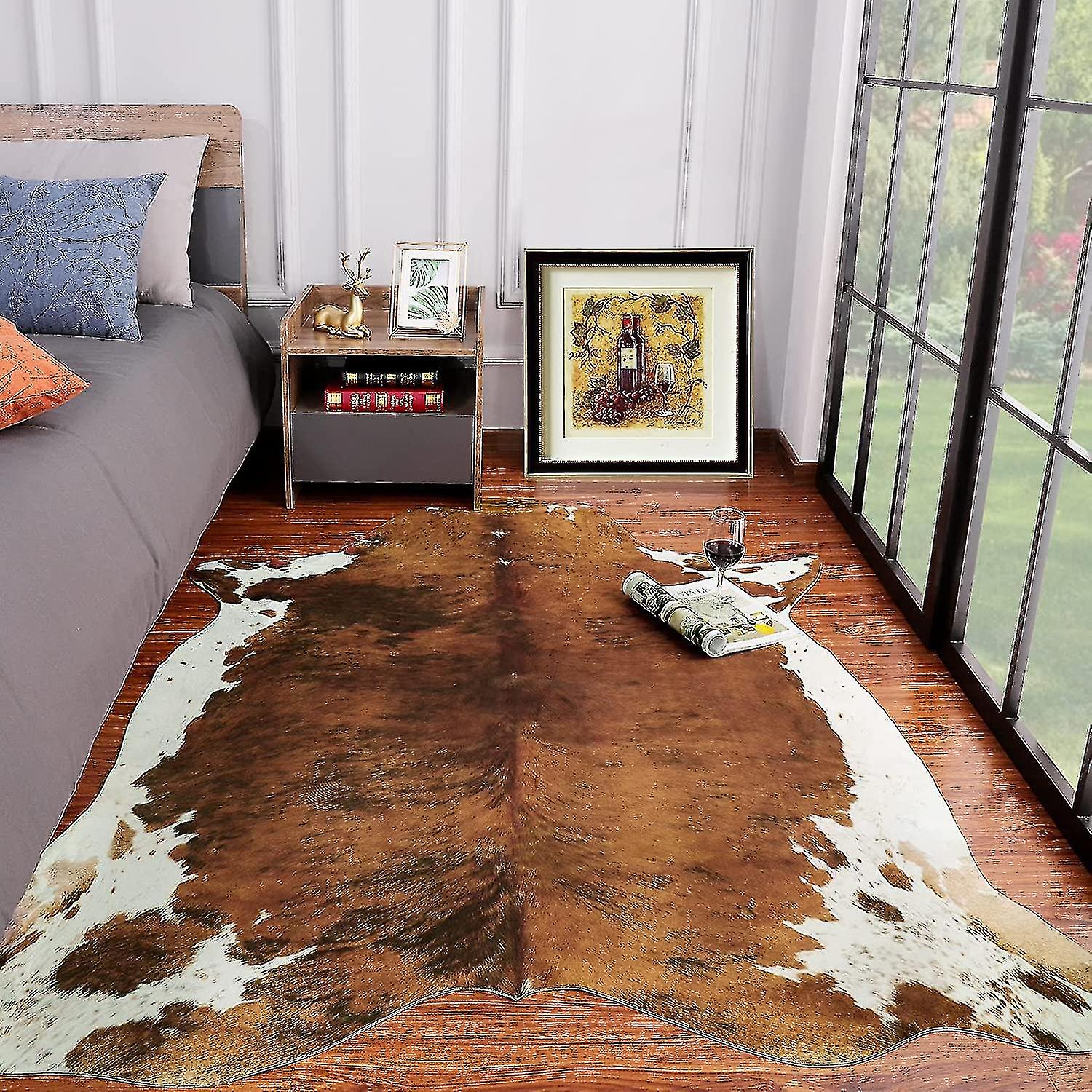 Cowhide Carpet Cow Print Rug American Style For Bedroom Living Room ...