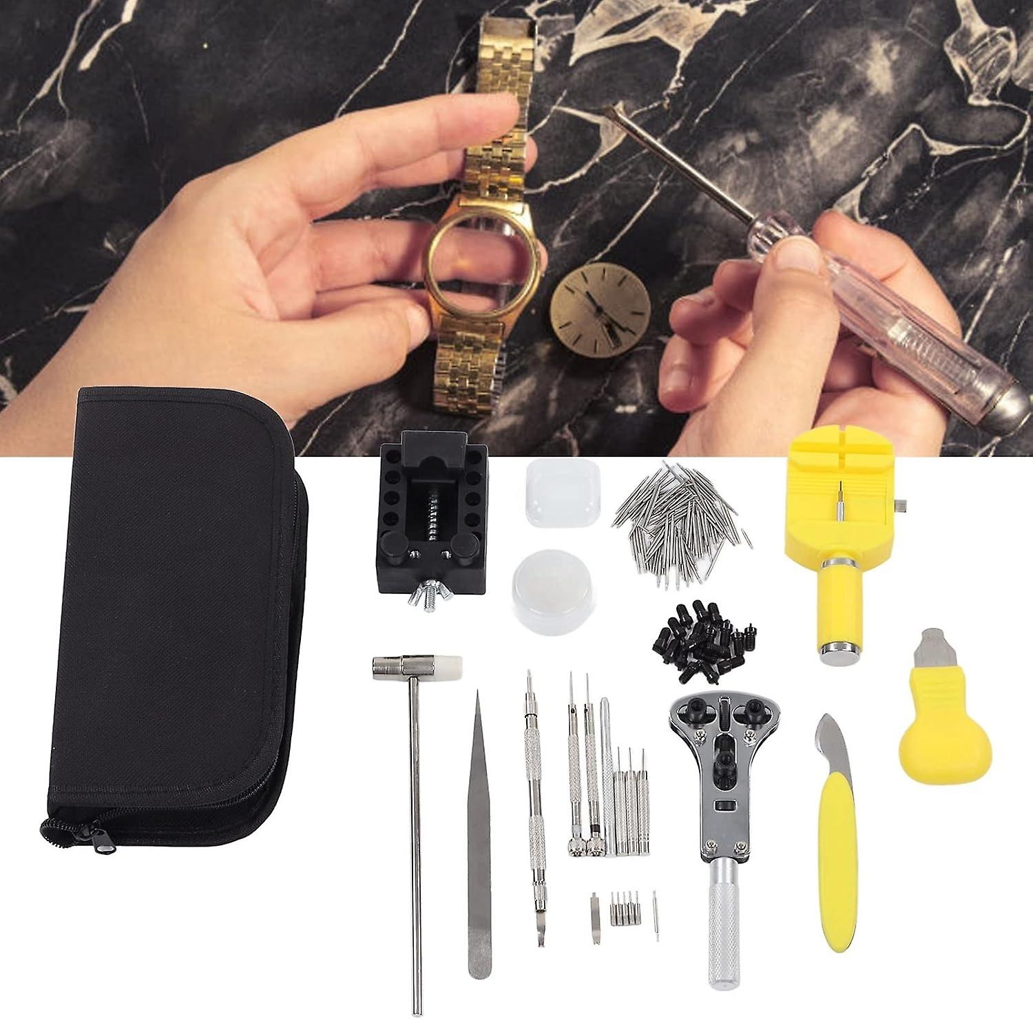 Watch Repair Tool Set, 147pcs Watch Repair Kit, Stainless Steel Plastic ...