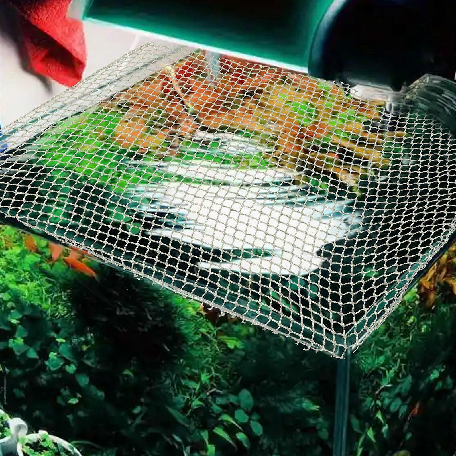 Glass Fish Bowl Aquarium Mesh Cover Reptile Terrarium Screen Cover Fish ...