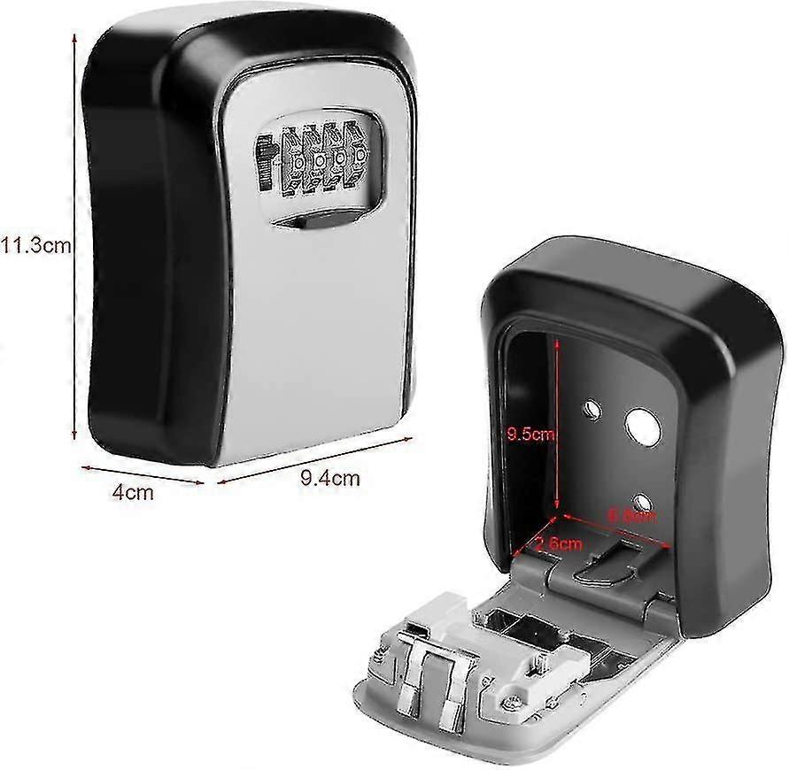 Key Lock Box 4 Digit Combination Wall Mount Key Safe Security Storage ...