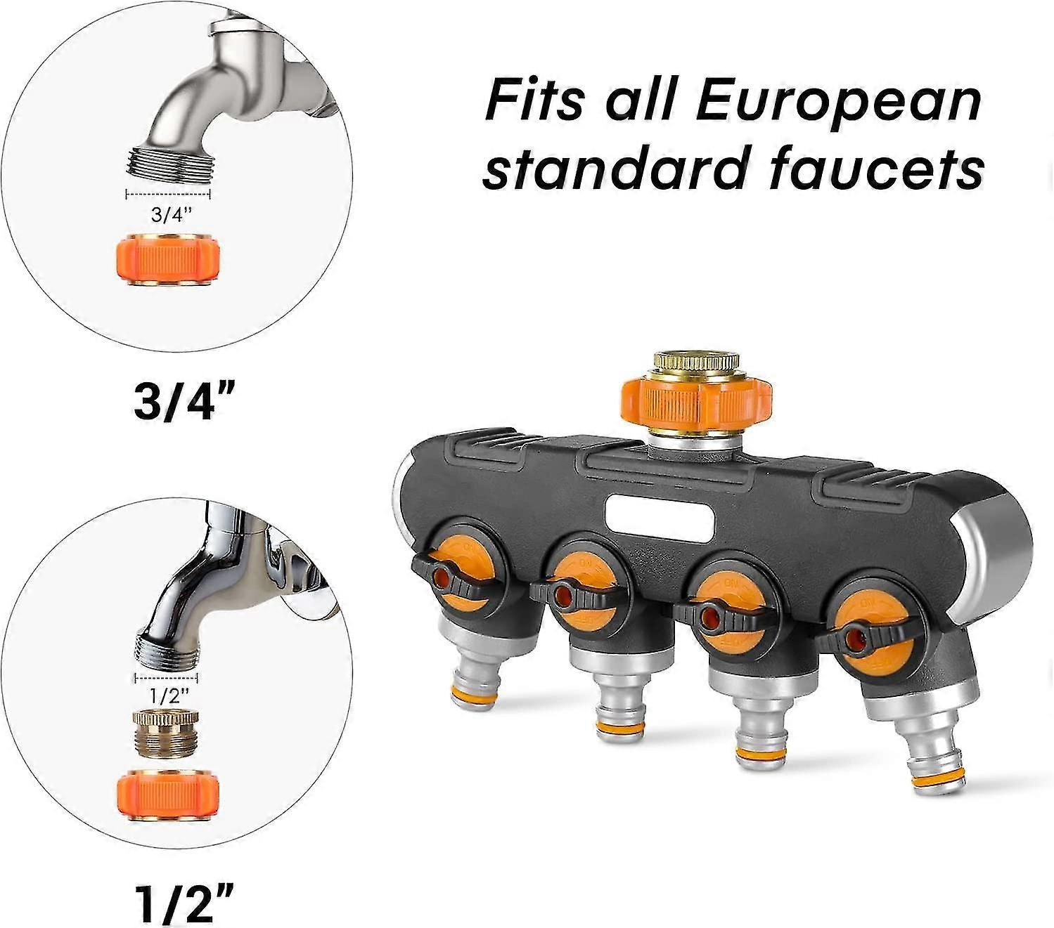 4-way Water Distributor, 3/4" And 1/2" Water Distributor With Adapter ...