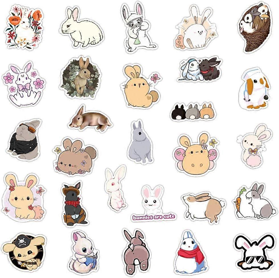 Rabbit Stickers for Laptop 50 PCS,Cute Bunny Stickers for Water Bottle ...