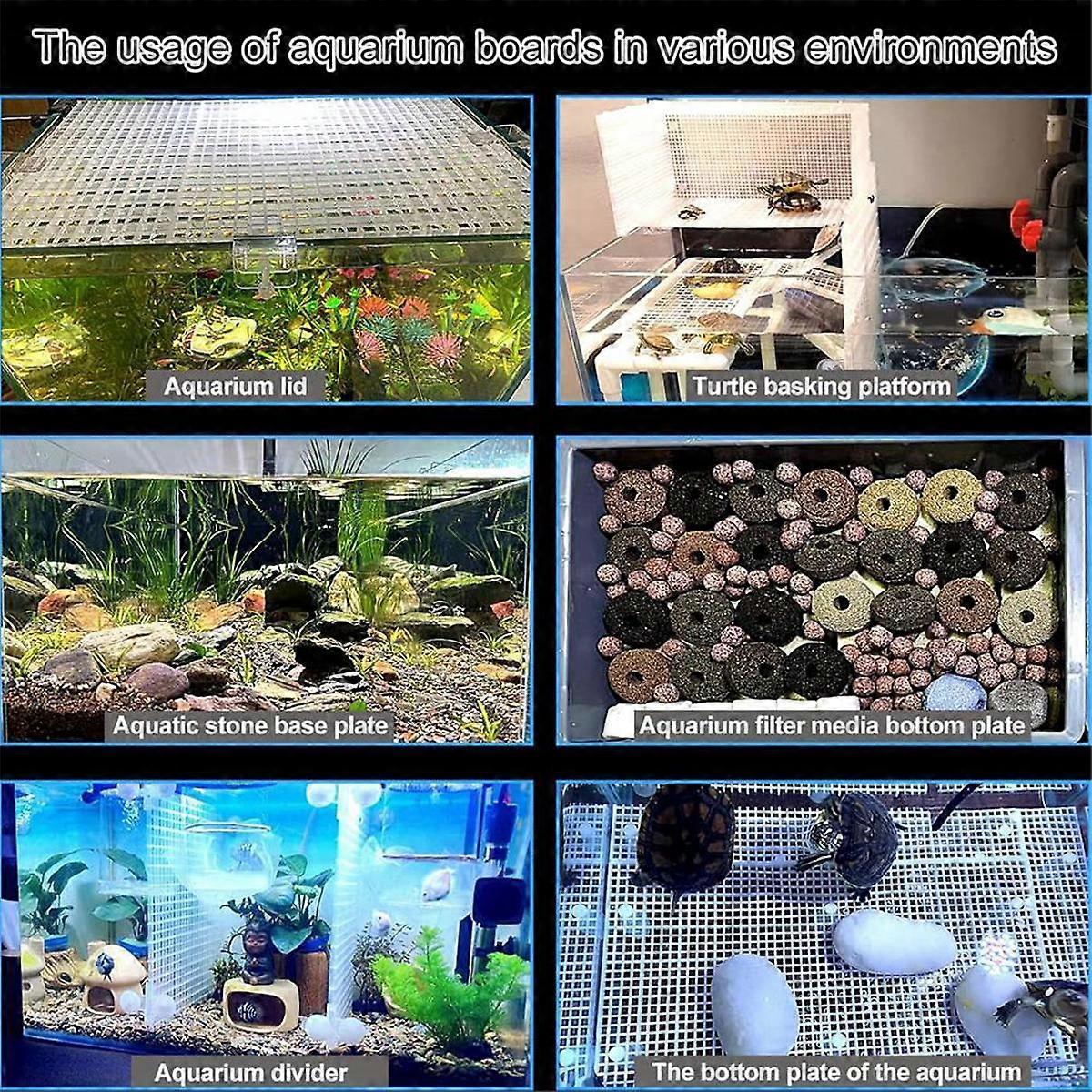 4 Aquarium Lid Hood Fish Tank Top Cover Terrarium Lid Plastic Grid ...