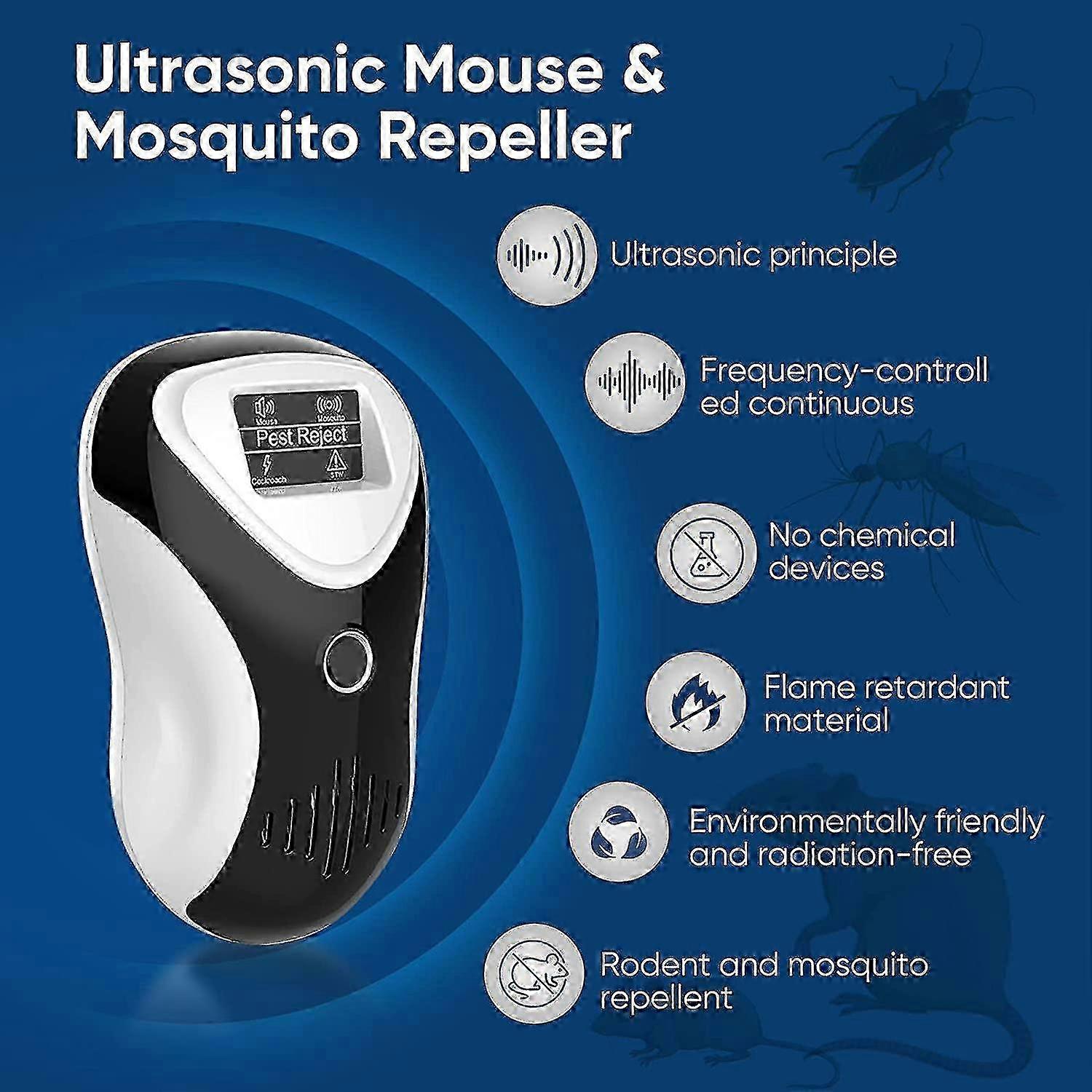 Ultrasonic Pest Repeller,4 Modes Pest Repellent Ultrasonic Plug In ...