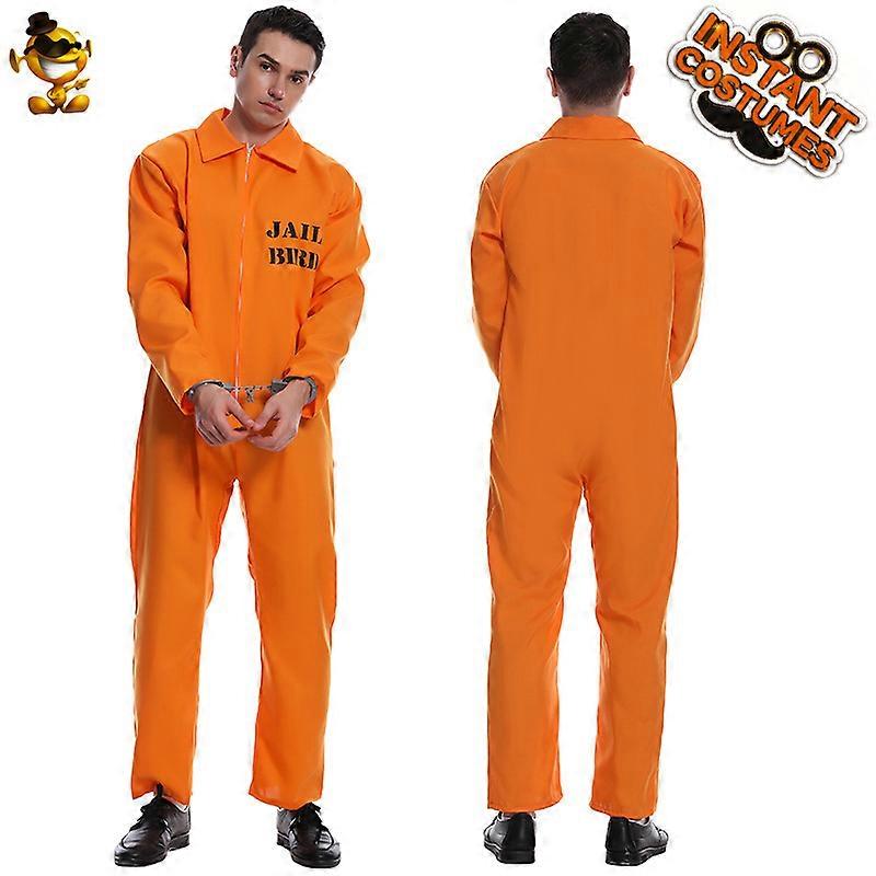 Halloween Couple Prisoner Cosplay Party Costume Jumpsuit Uniform Suit ...