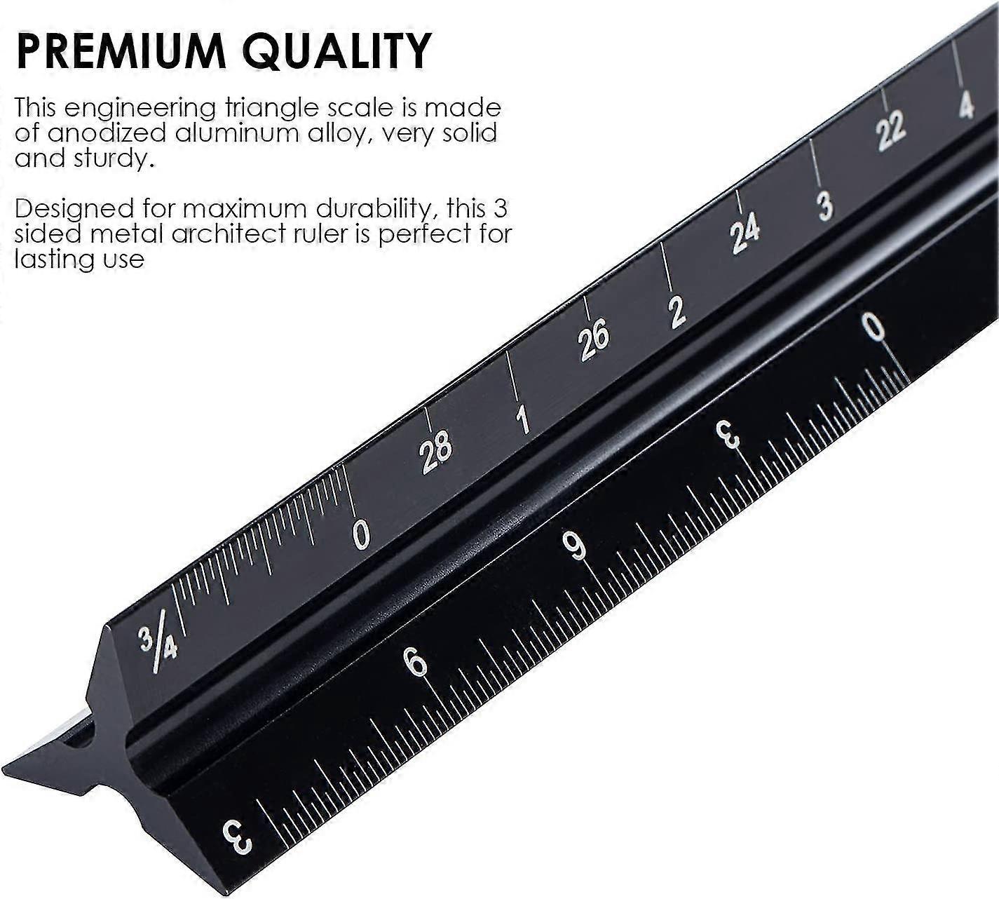 Architectural Scale Ruler, Imperial Measurements 12'', Laser-etched ...