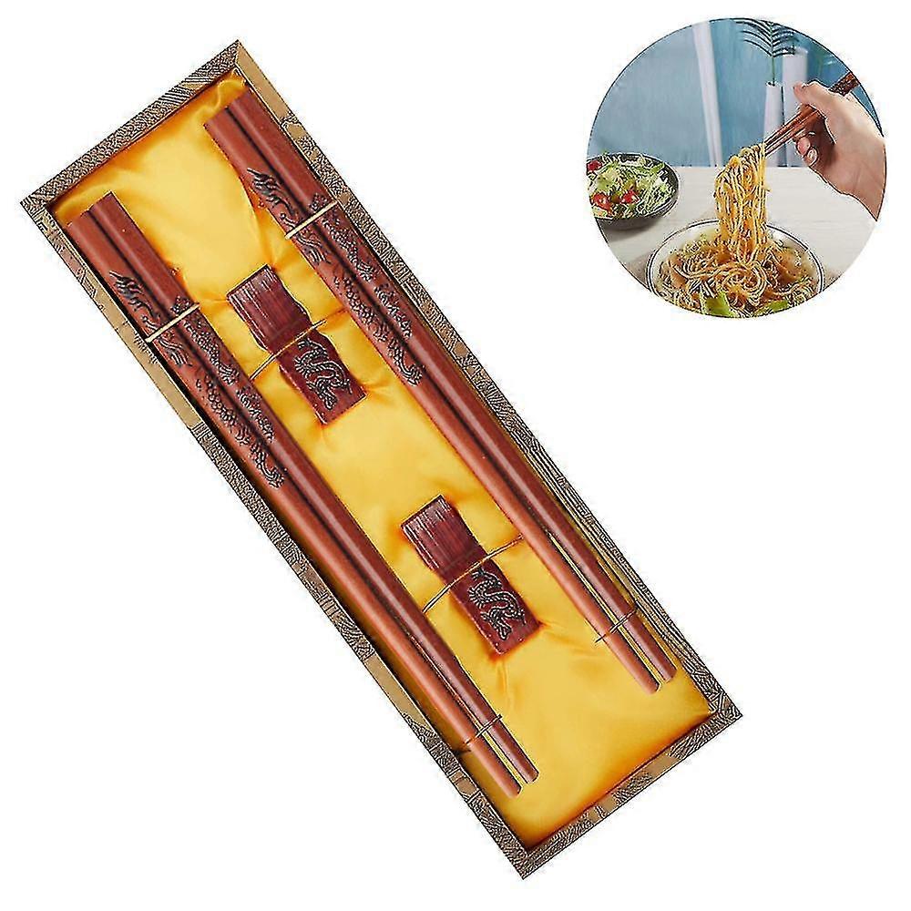 2 Pairs Chopstick Reusable Chinese Dragon And Phoenix Chopsticks With ...