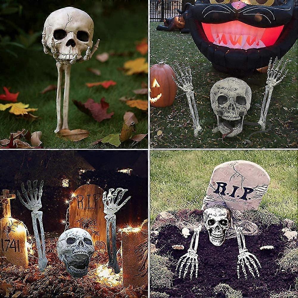 Realistic Skeleton Bones Skull Head And Hands Halloween Skeleton ...