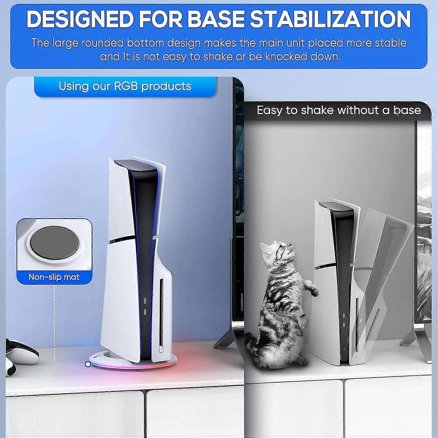 Ps5 Slim Vertical Stand With Rgb Light, Ps5 Slim Base Stand Compatible ...