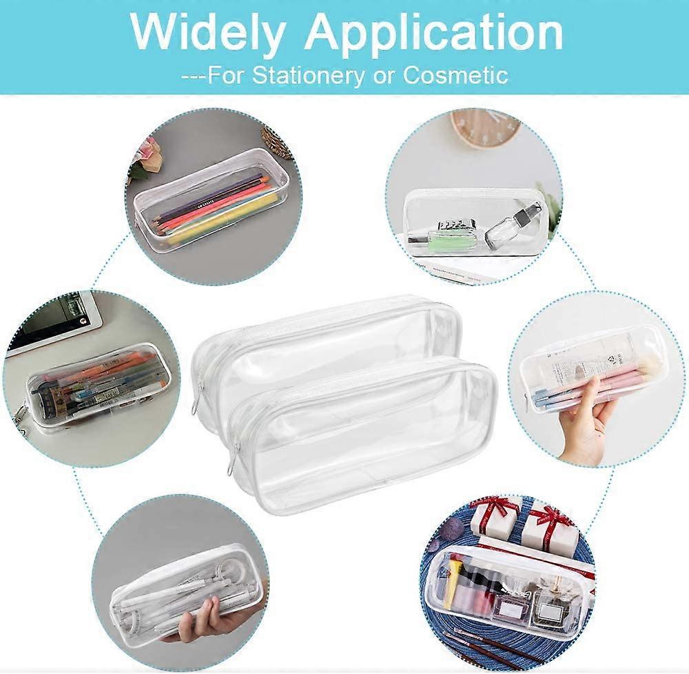 4pcs Clear Pencil Case, Large Capacity Transparent Pen Pencil Bag PVC ...