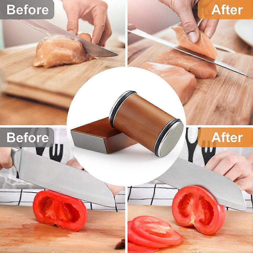 Beech+Metal Rolling Knife Sharpener Sharpening Tool for Knives and ...
