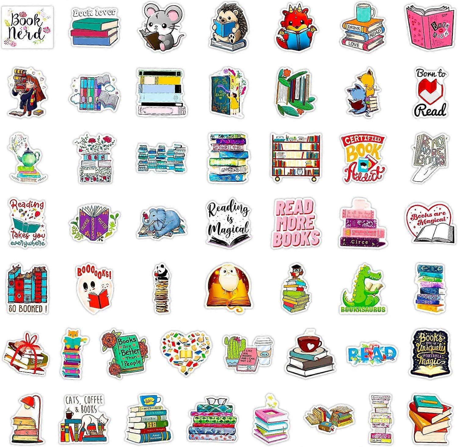Book Stickers,100 Pcs Reading Stickers for Water Bottles,Book ...