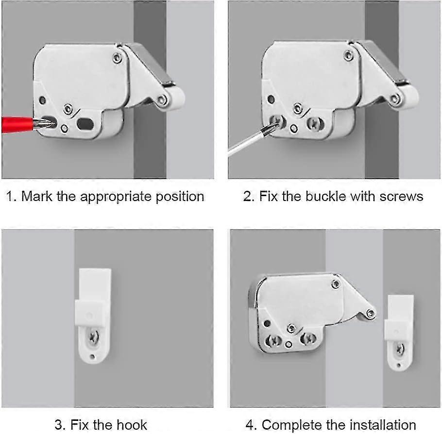 6 Pieces Spring Loaded Cabinet Lock, Mini Touch Latches, Spring Loaded ...