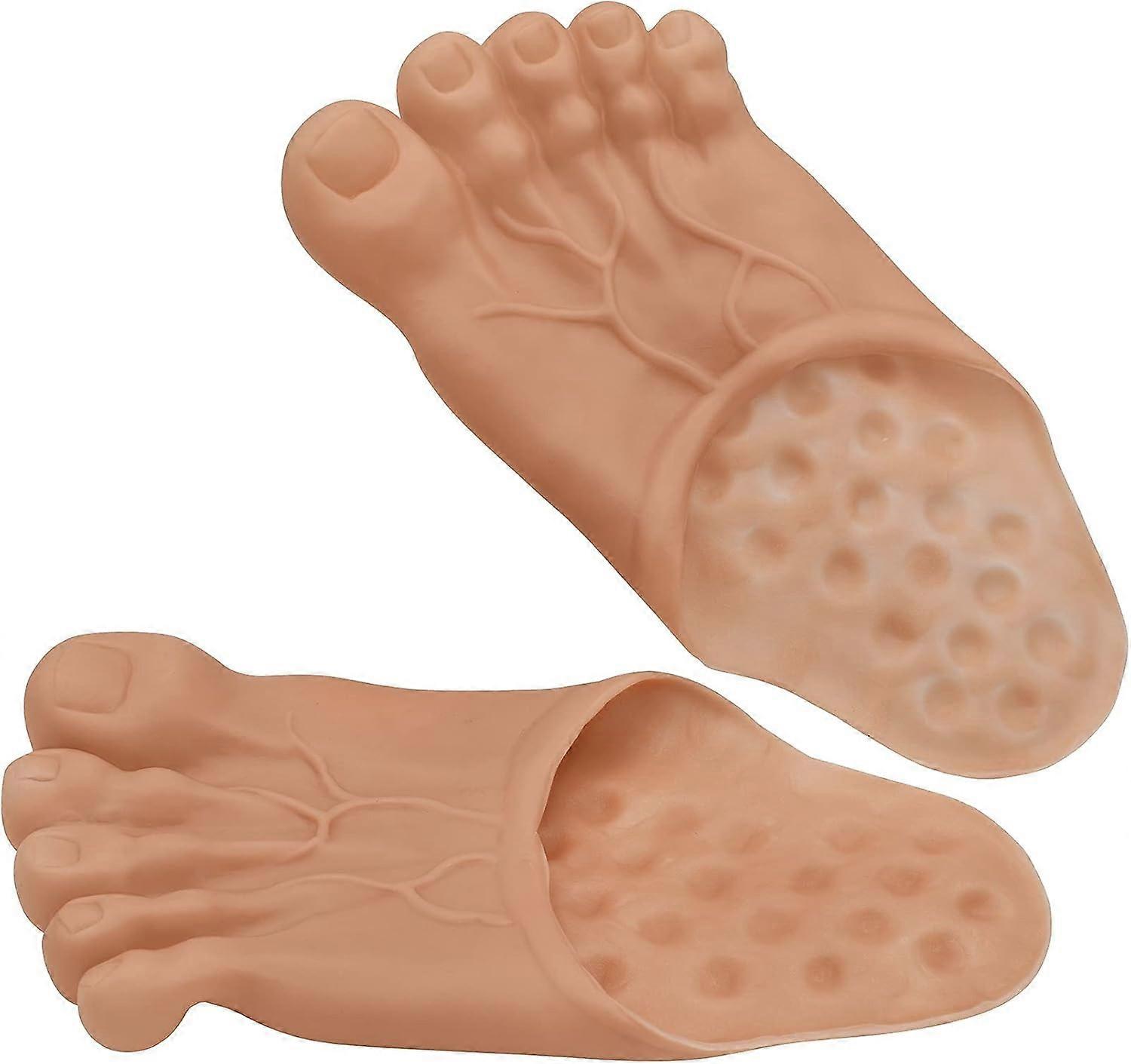 Jumbo Big Foot Shoe Covers - Funny Bare Feet Slippers Caveman Monster ...