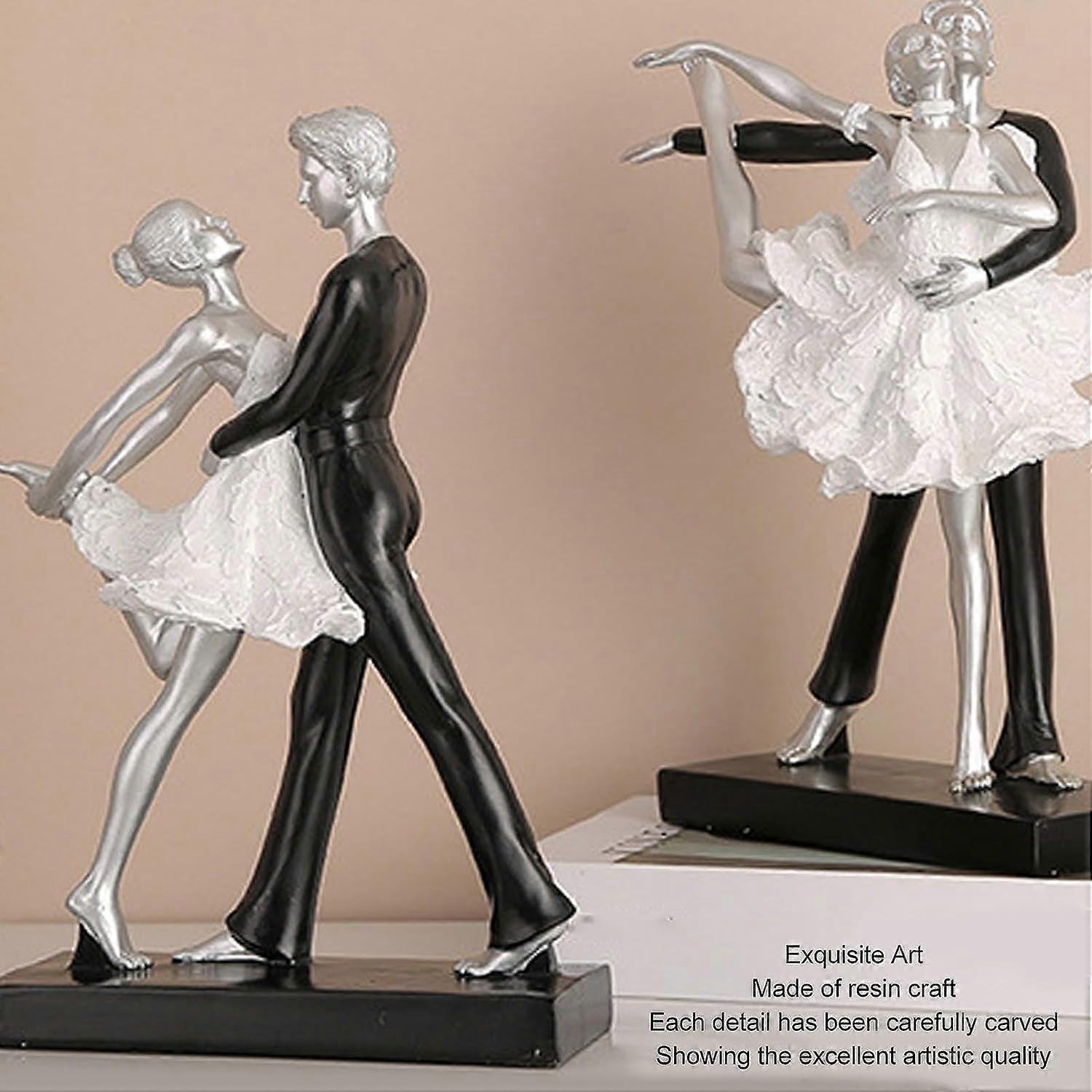 Couple Dancing Sculpture, Resin Simple Style Couple Dancing Abstract ...