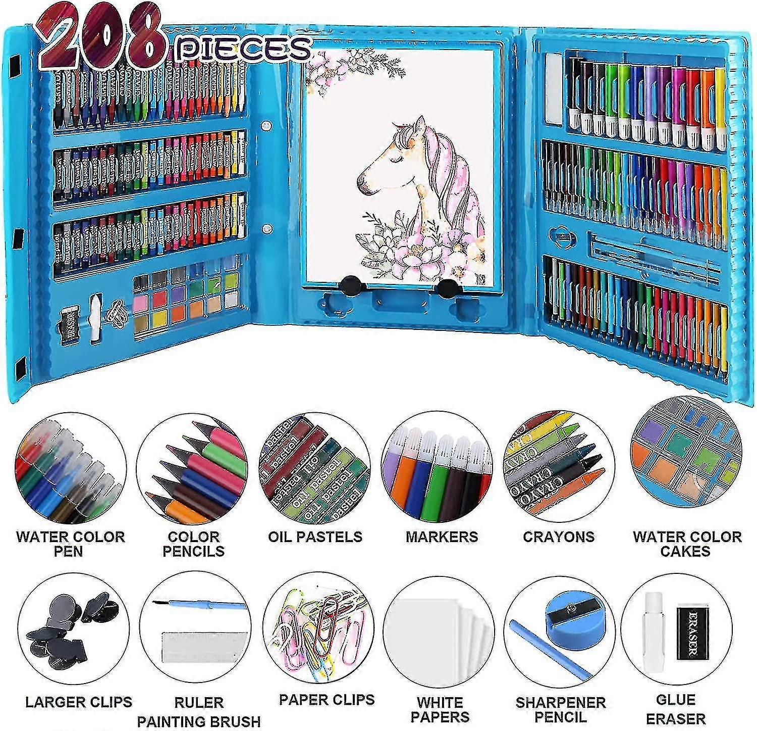 208 Pcs Kids Art Set Deluxe Drawing Set, Painting, Drawing & Art ...