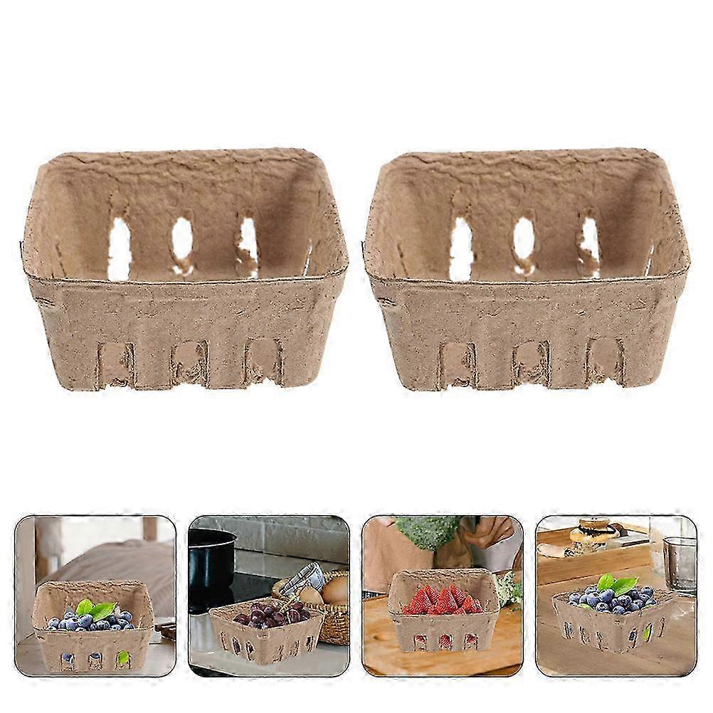 30pcs Fruits Packaging Box Paper Pulp Berry Basket Vegetable Fruit Tray ...