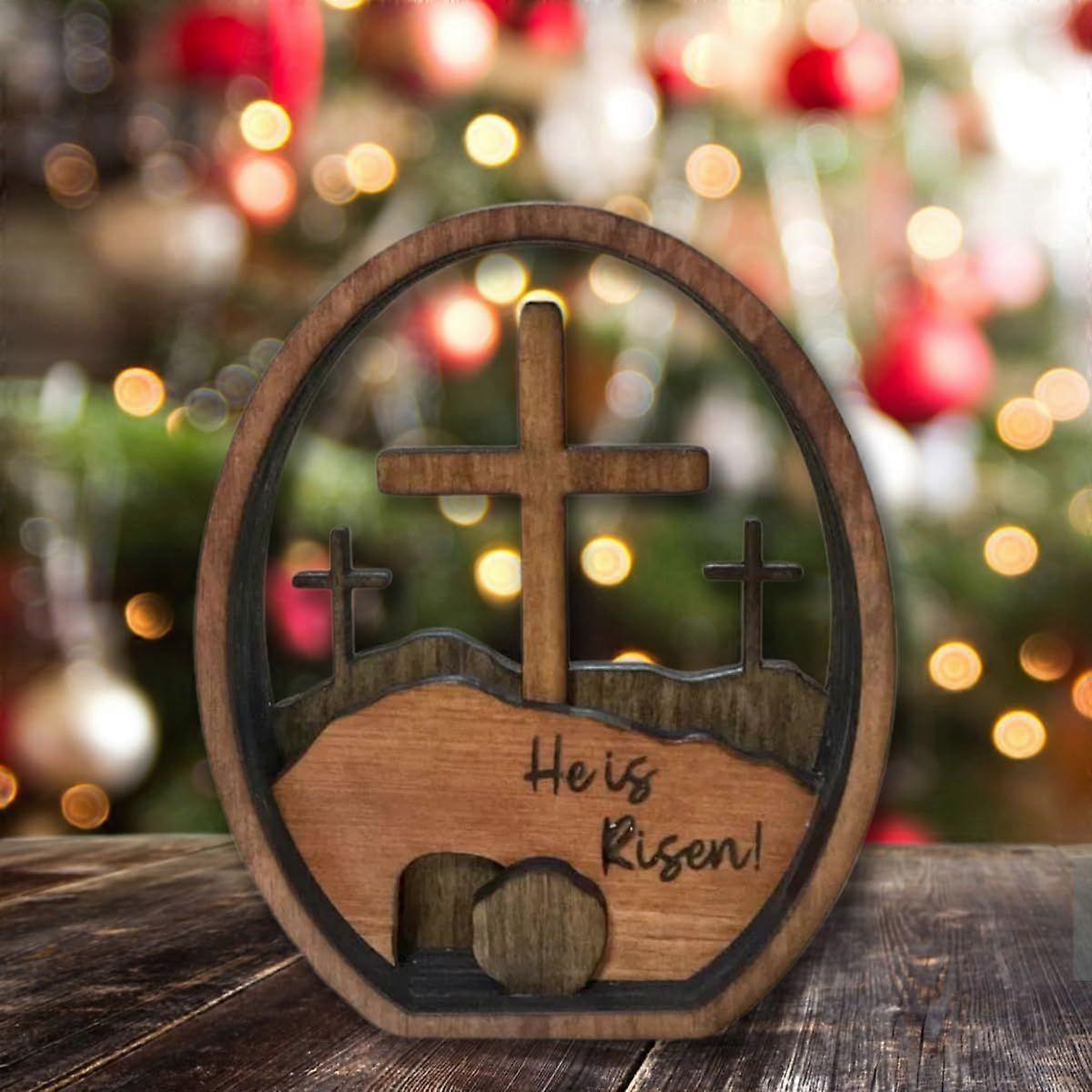 Christian Easter Decoration | Resurrected Tomb, Wooden Easter ...