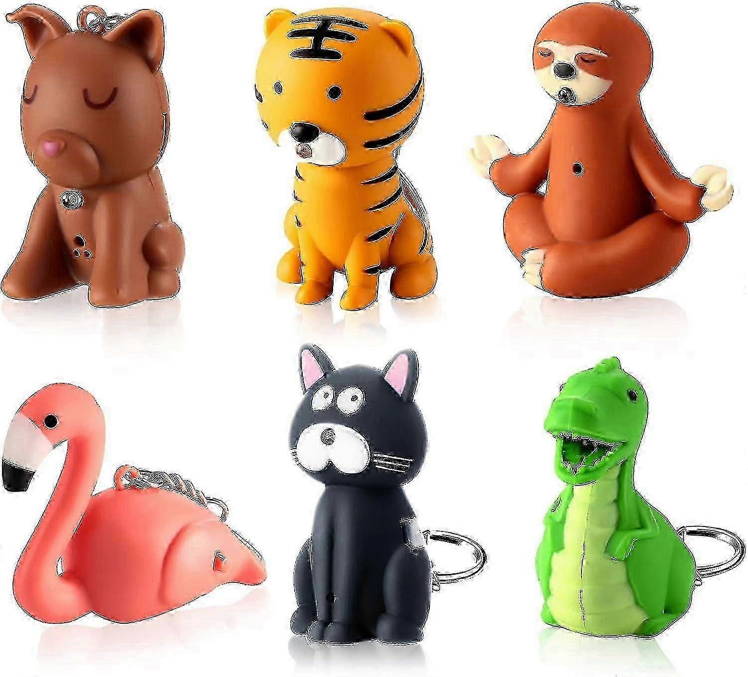 6 Pieces Nurse Flashlight Pediatric Nurse Flashlight Keychain Animal ...