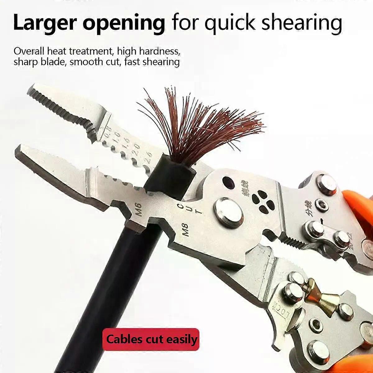 Folding snap-on 14-in-1 wire stripper, wire cutter, time-saving and ...
