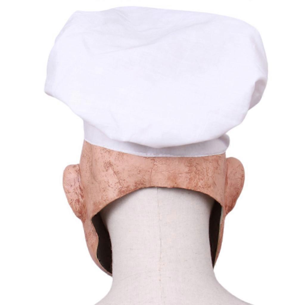 Realistic Latex Bearded Chef Butcher Mask Halloween Haunted House Ghost ...